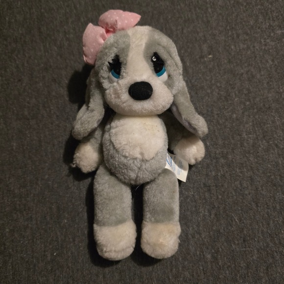 Applause | Toys | Applause Sad Honey Dog Plush Toy Pink Bow Gray White ...
